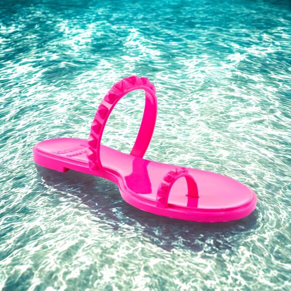 Carmen Sol | Shoes | Carmen Sol Fuschia Maria Flat Jelly Sandals Made ...
